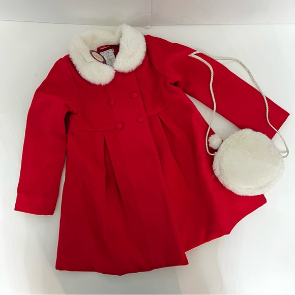Max Studio | Jackets & Coats | 2 Piece Set Max Studio Little Girls Faux Fur Collar Melton Coat ...